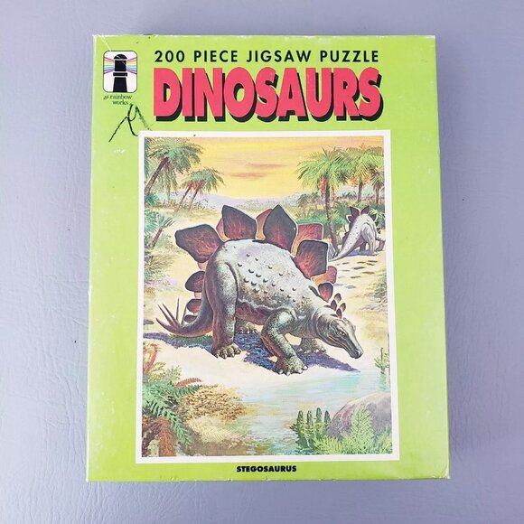 Vintage | Games | Vintage Rainbow Works Dinosaurs 20 Piece Jigsaw ...